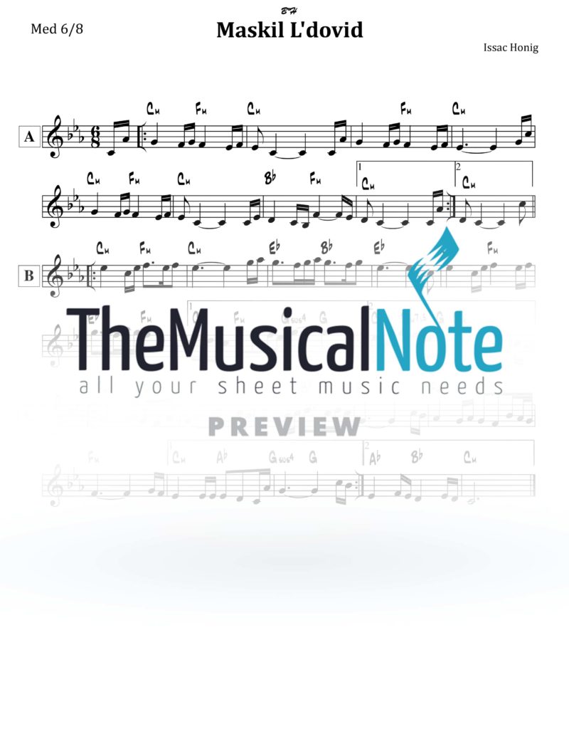 Maskil L’dovid – Isaac Honig – Themusicalnote.com