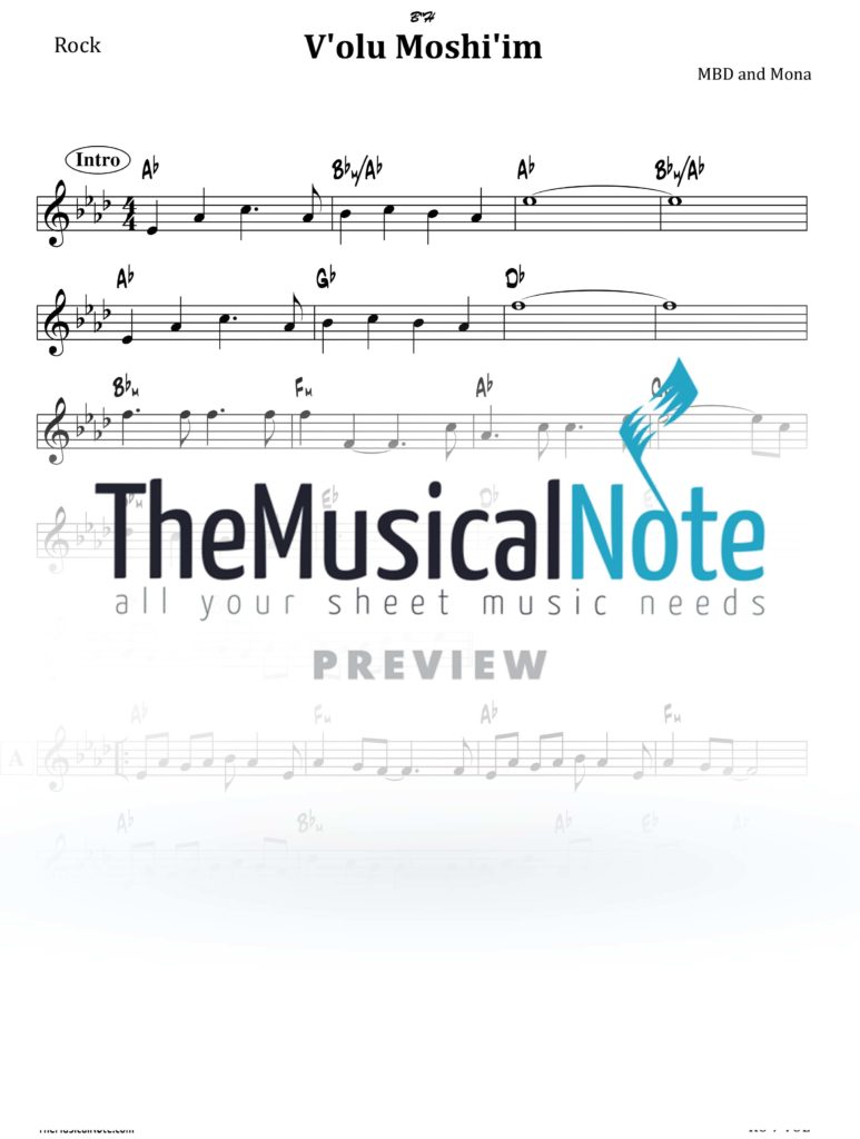 V’olu Moshi’im – MBD & Mona Rosenblum – Themusicalnote.com