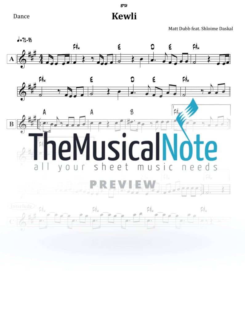Kewli – Matt Dub & Shloime Daskal – Themusicalnote.com
